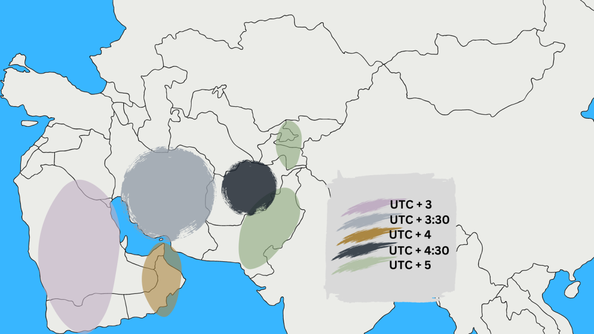 Zulu Time Map South West Asia